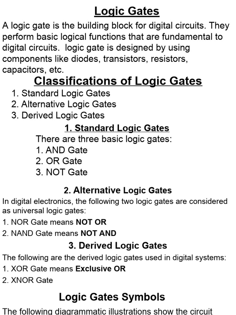 logic gates (1) | PDF | Logic Gate | Electronic Circuits
