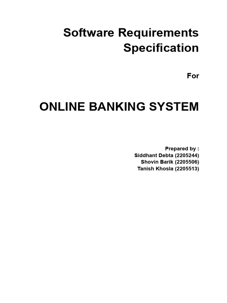 Online Banking System Requirements SRS | PDF | Transport Layer Security ...