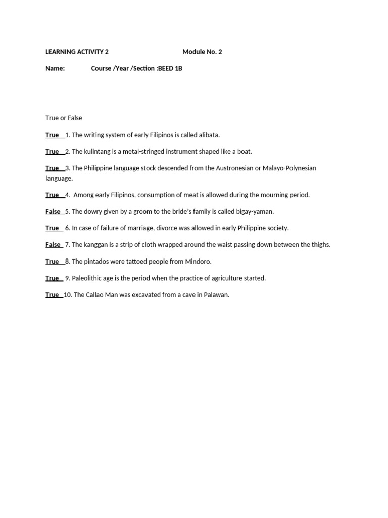 (RPH) Module 2 Activity 2 | PDF