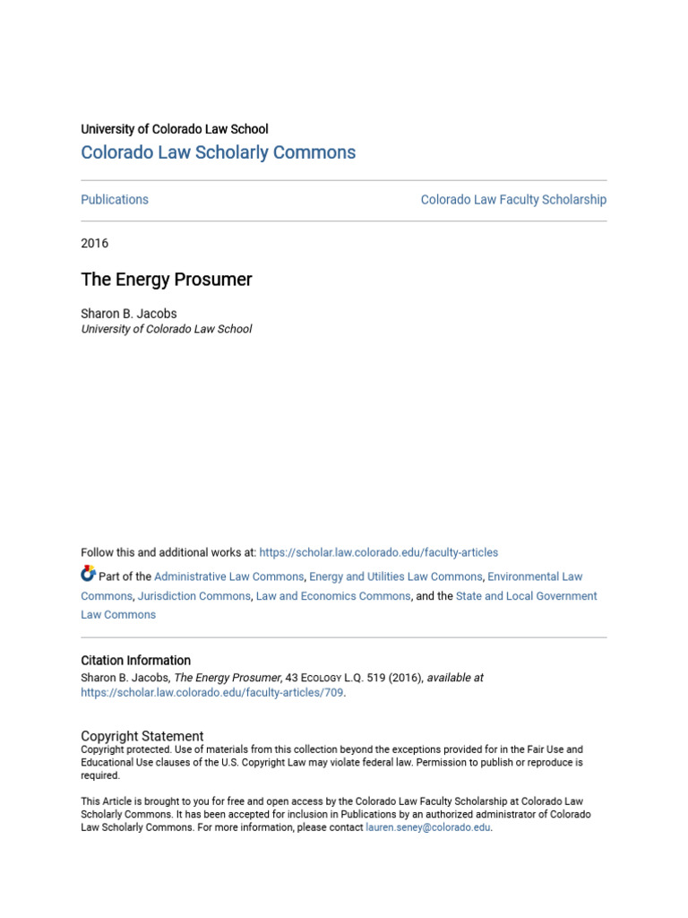 15. The Energy Prosumer - 2016 | PDF | Electricity Generation | Distributed Generation