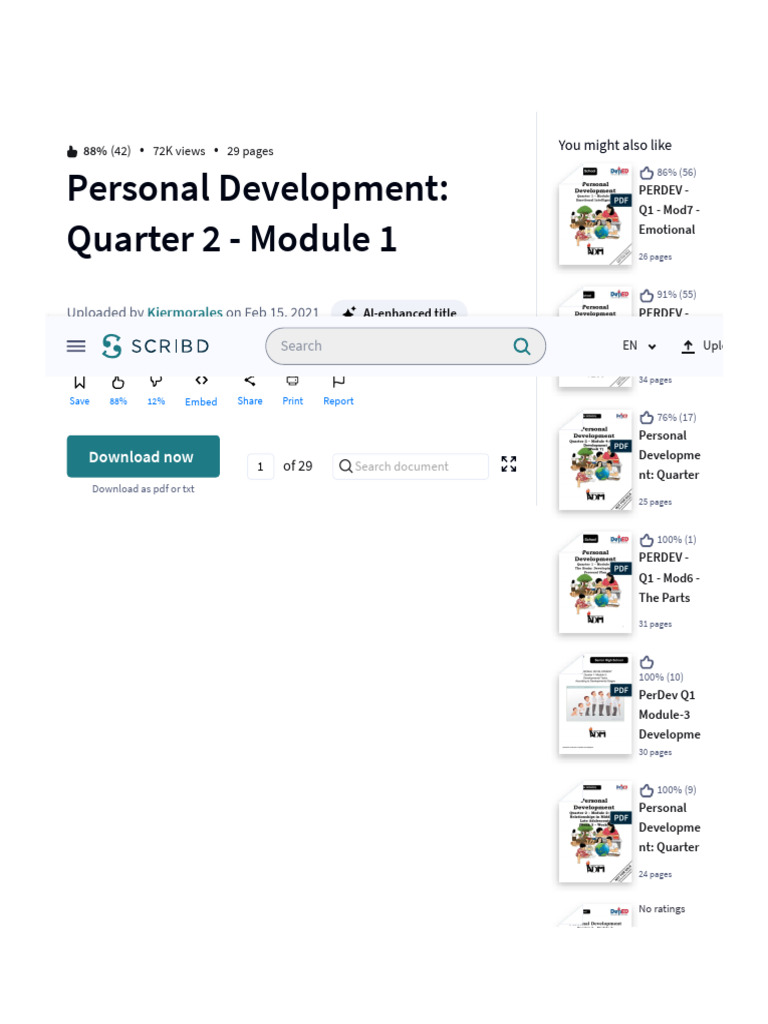 Personal Development- Quarter 2 - Module 1 | PDF | Friendship ...