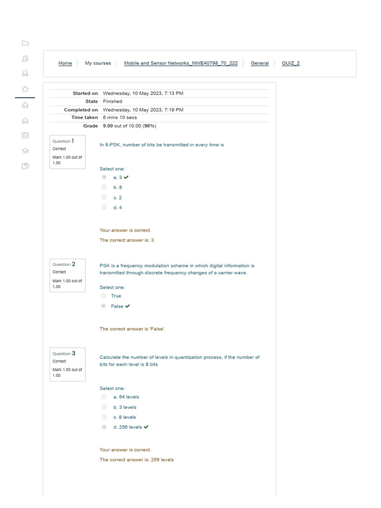 QUIZ_2 1 | PDF | Modulation | Information And Communications Technology