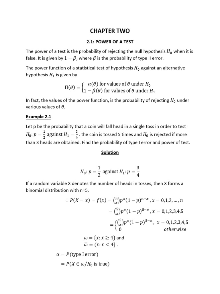 Understanding Test Power and Errors | PDF | Statistical Hypothesis ...