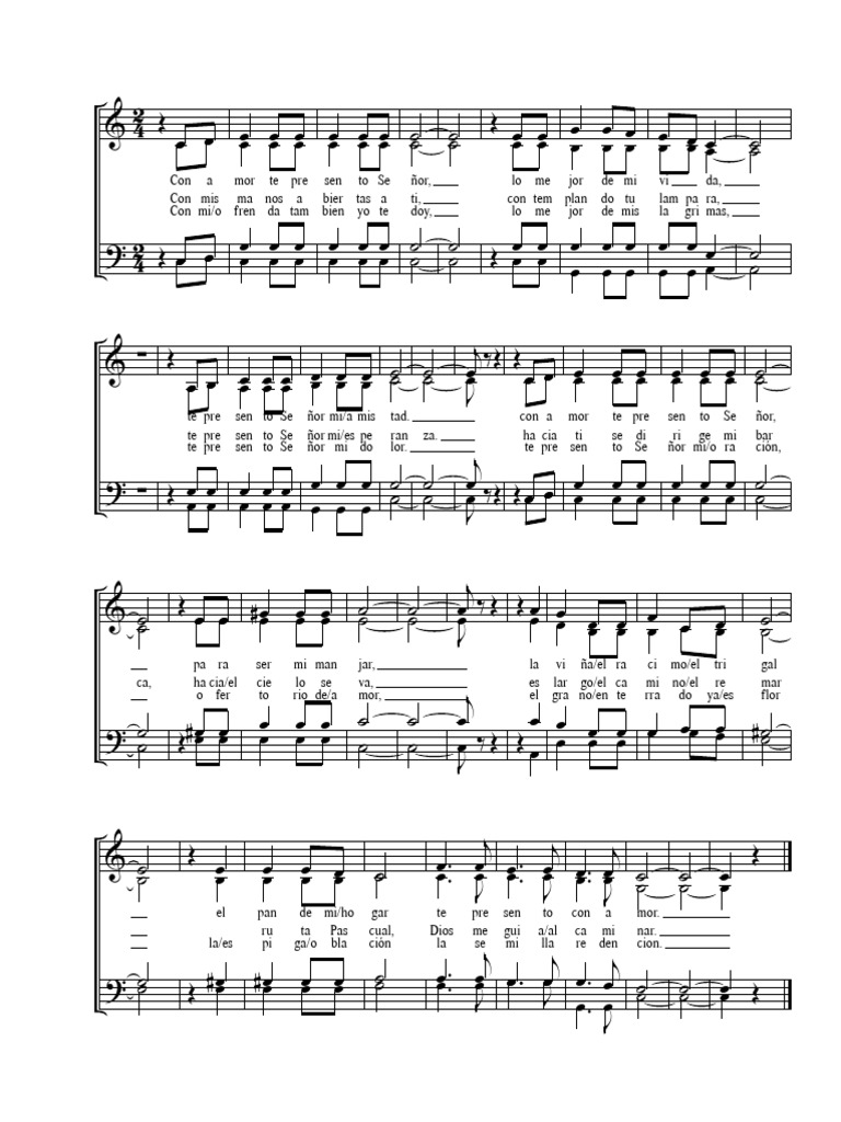 Con amor te presento, Señor: Partitura | PDF