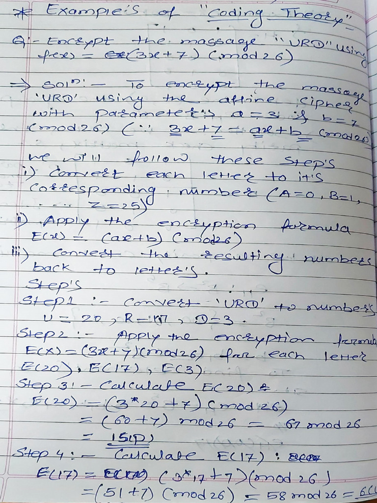 Examples On Coding Theory | PDF