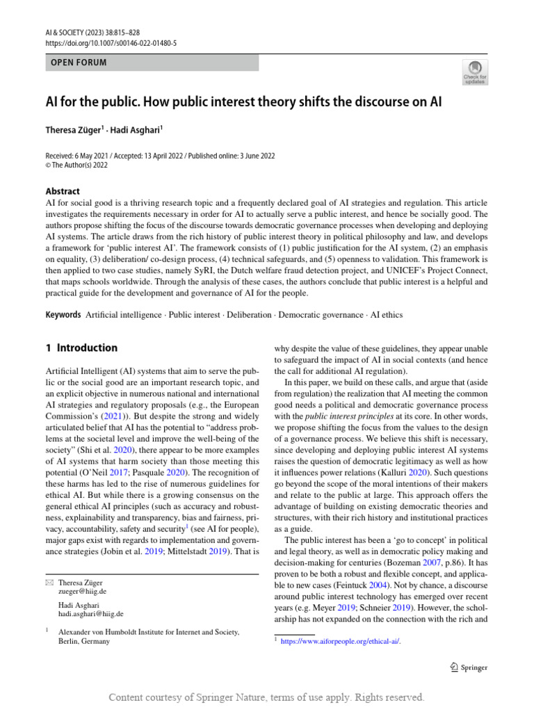 AI_for_the_public_How_public_interest_theory_shift | PDF | Intelligence ...
