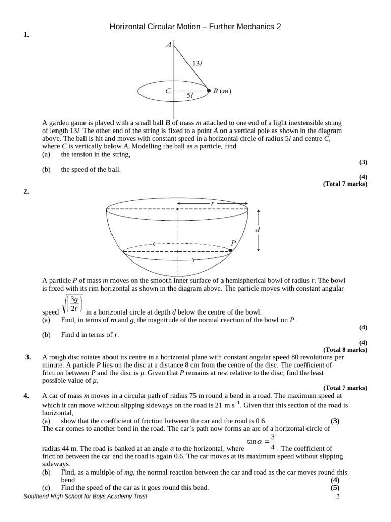 Horizontal_circular_motion | PDF | Circle | Geometry