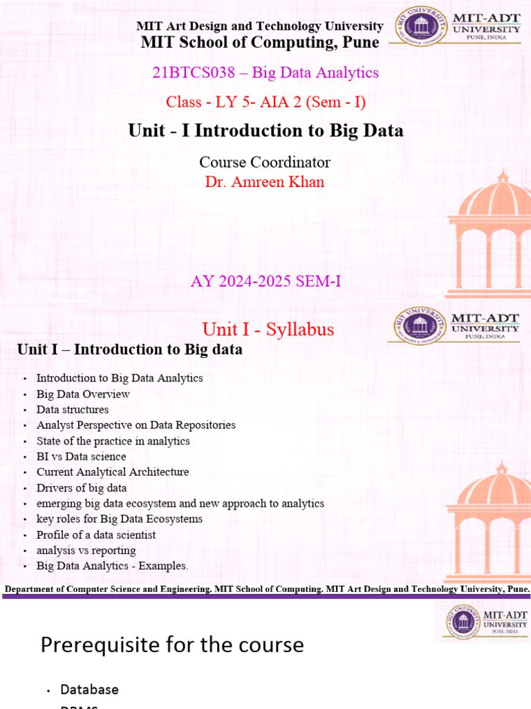 Unit 1 | PDF | Big Data | Data Science