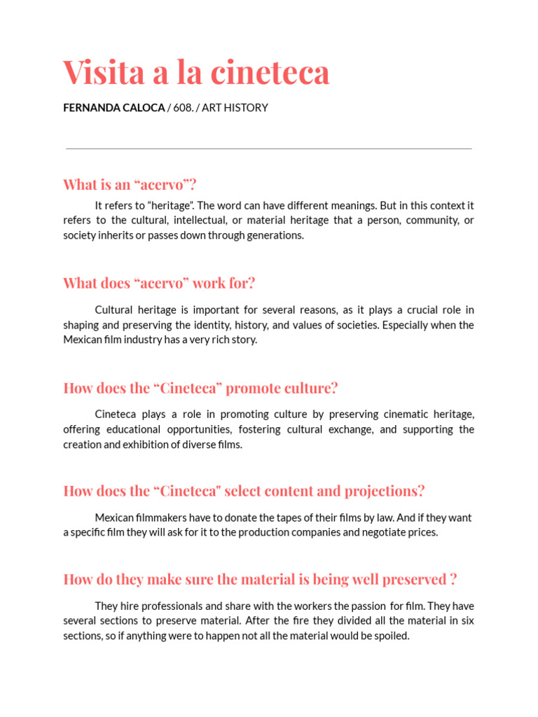 Cineteca's Role in Cultural Heritage | PDF