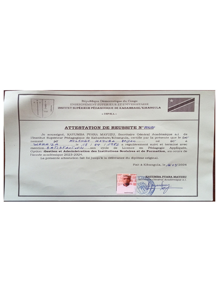 Attestation Licence | PDF