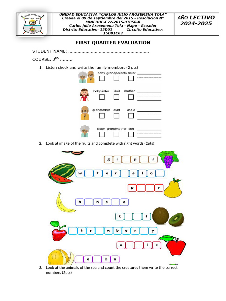 First Quarter Evalaution 3RD | PDF