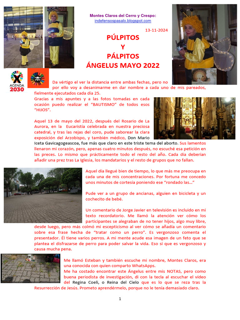Púlpitos y Pálpitos Ángelus Mayo 2022 | PDF