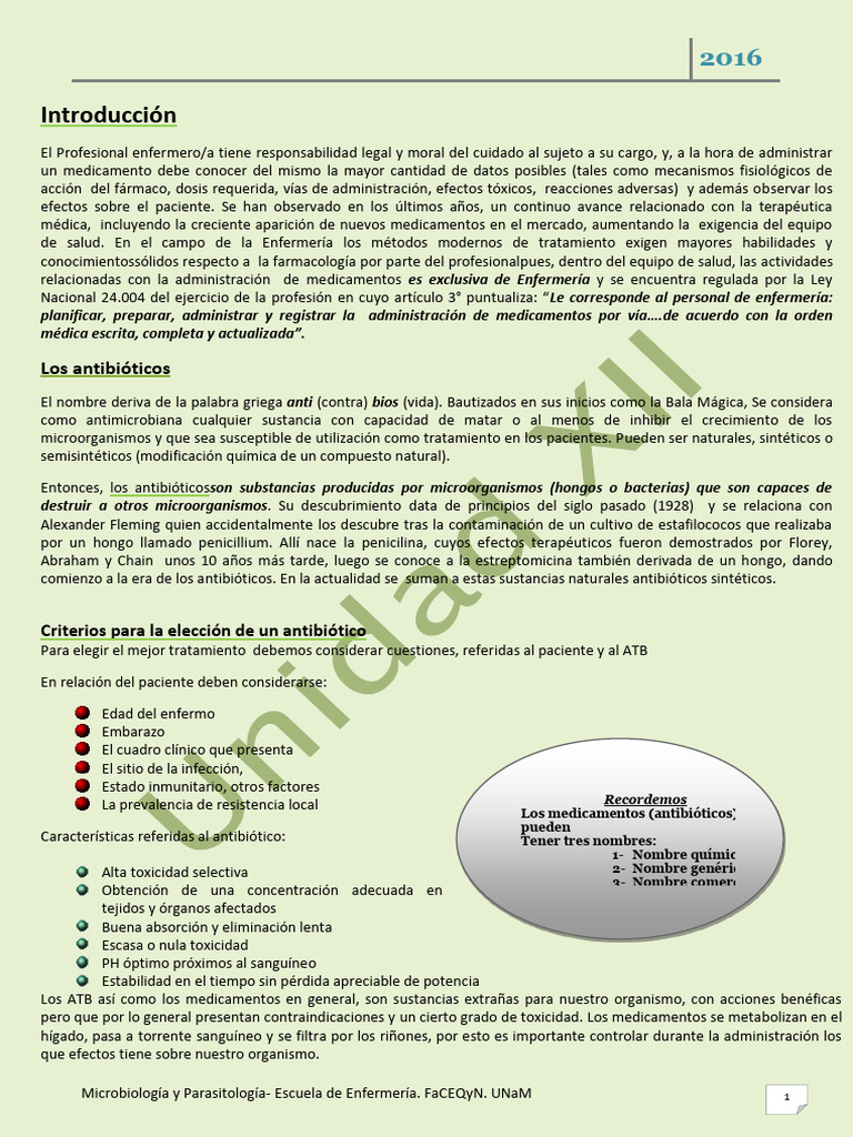 MIPAR Unidad XII Antibioticos | PDF | Penicilina | Especialidades Medicas