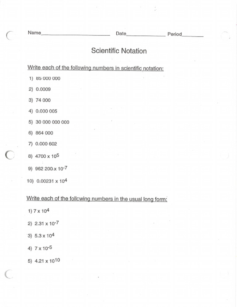 Scientific Notation | PDF