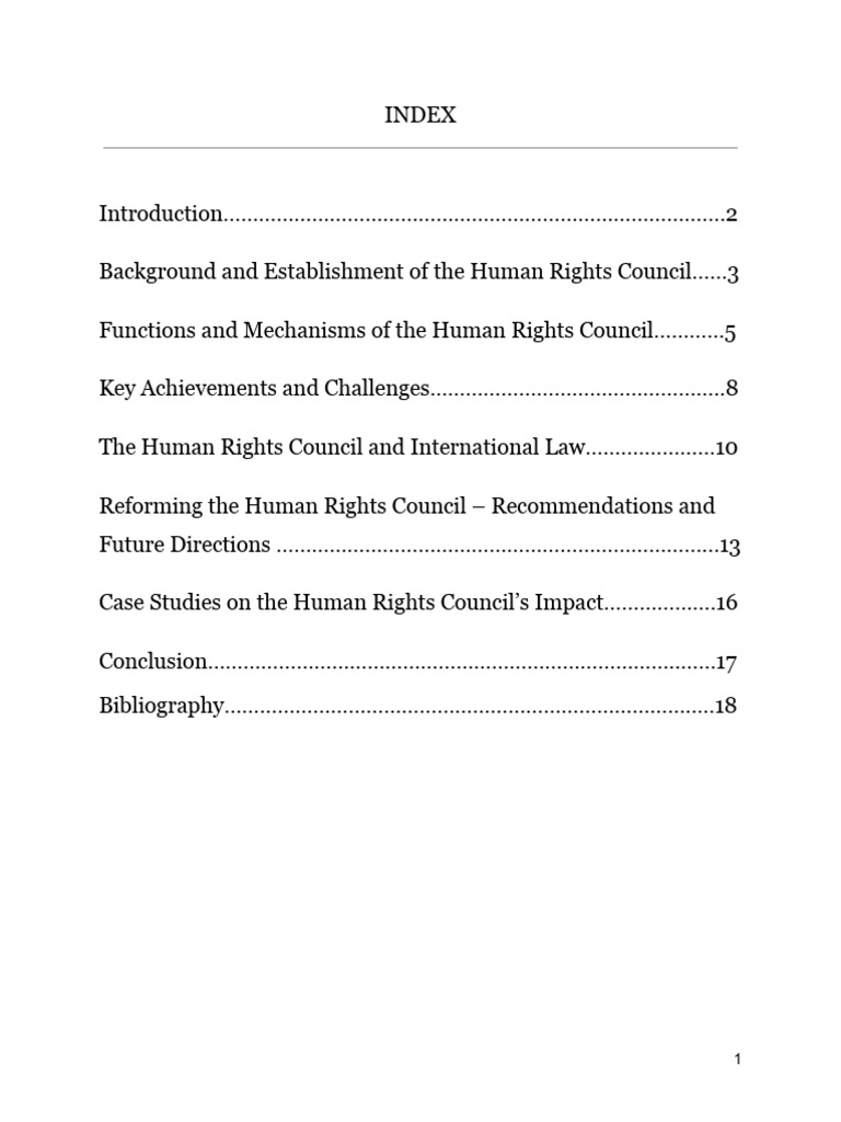 Overview of the Human Rights Council | PDF | Human Rights | United Nations