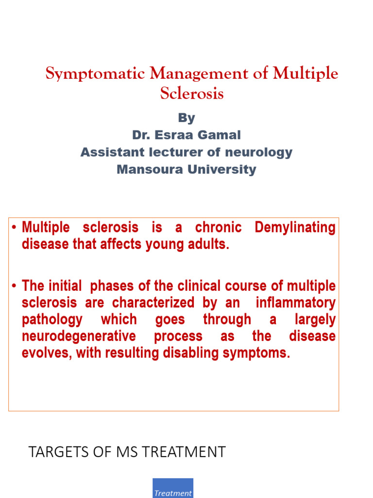 Symptomatic Management of Multiple Sclerosis 1 | PDF | Urinary Incontinence | Urination
