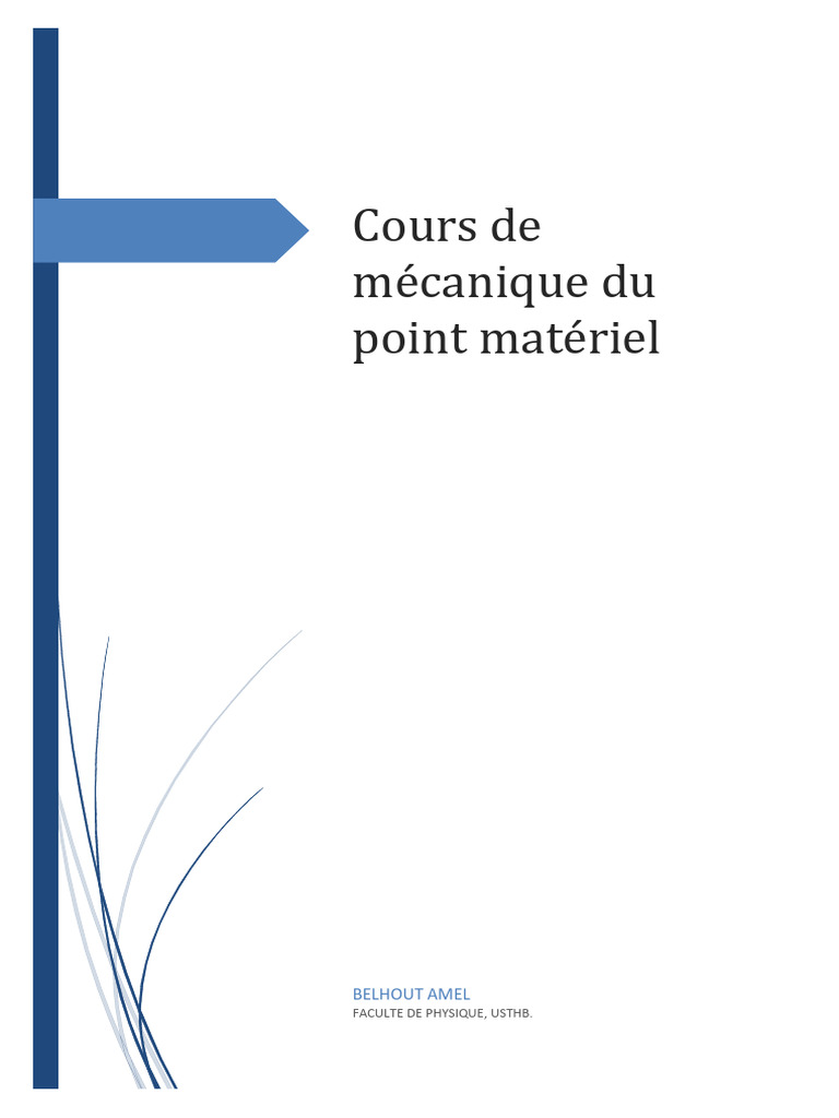 Mécanique du Point Matériel | PDF | Accélération | Vitesse