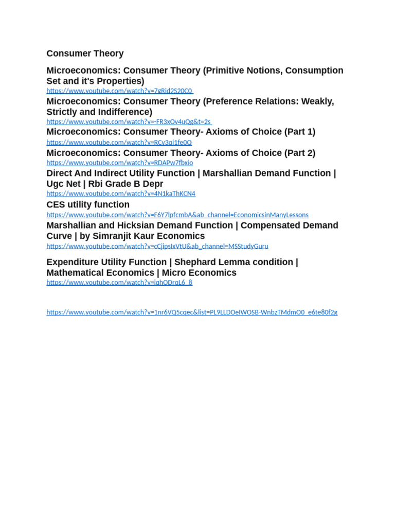 Consumer Theory | PDF