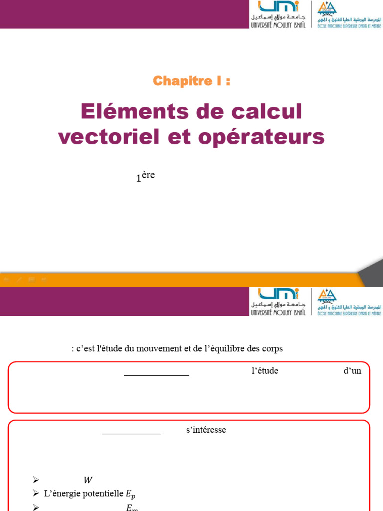 Calcul vectoriel et opérateurs en mécanique | PDF | Coordonnées ...