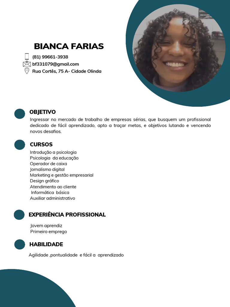 Currículo Profissional Bianca | PDF