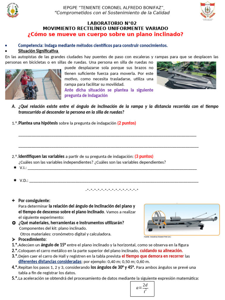 CLASE N°5 - LABORATORIO N°2 - MRUV | PDF