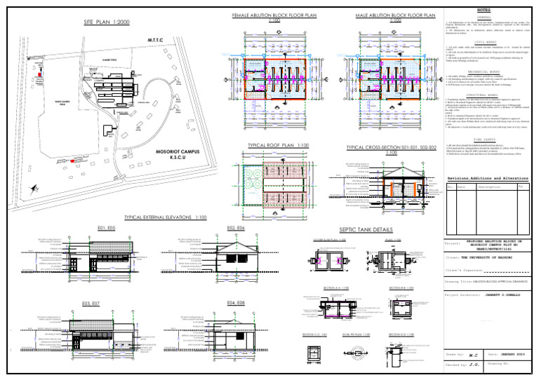 Mosoriot Ablution Blocks Approval Drawings | PDF | Building Engineering ...