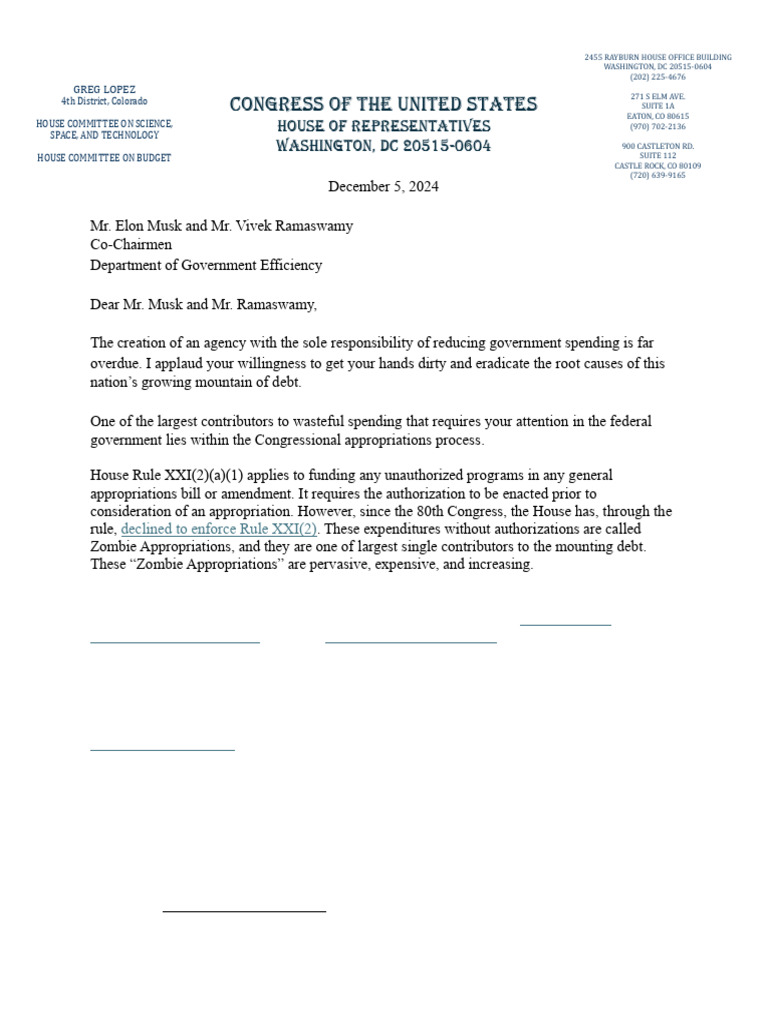 End Zombie Appropriations | PDF | United States Congress | American ...