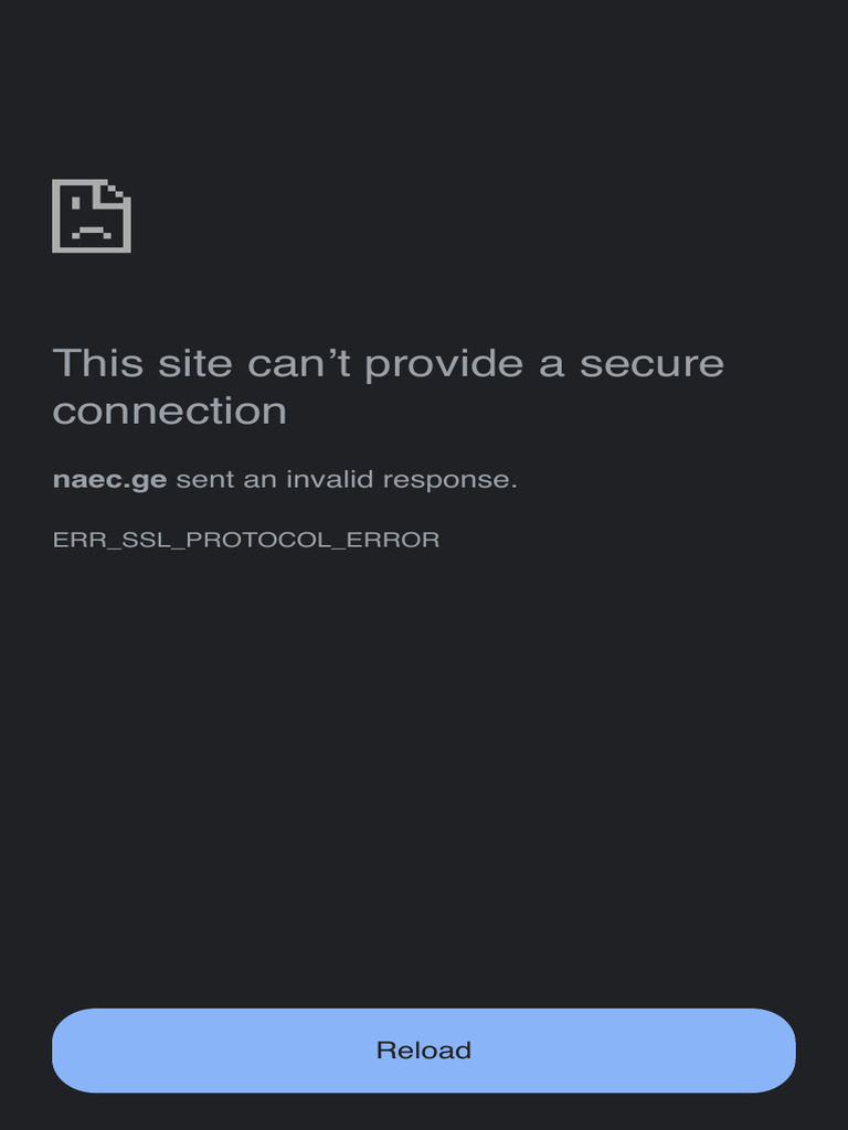 This Site Can't Provide A Secure Connection: Sent An Invalid Response | PDF
