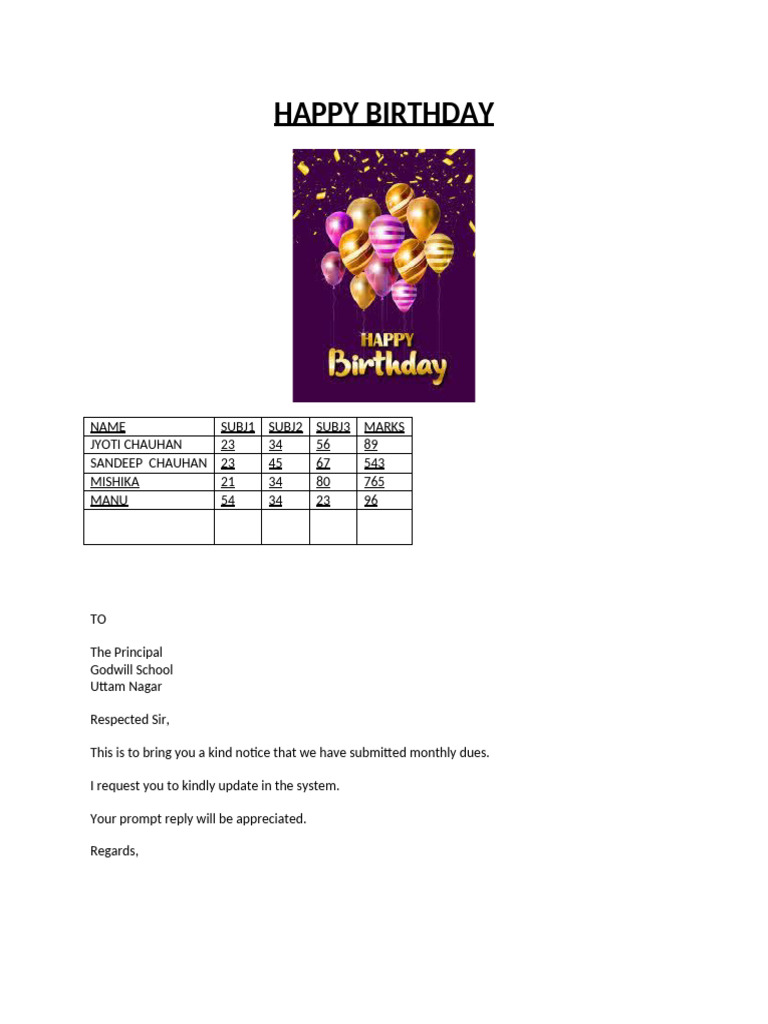 Happy Birthday | PDF