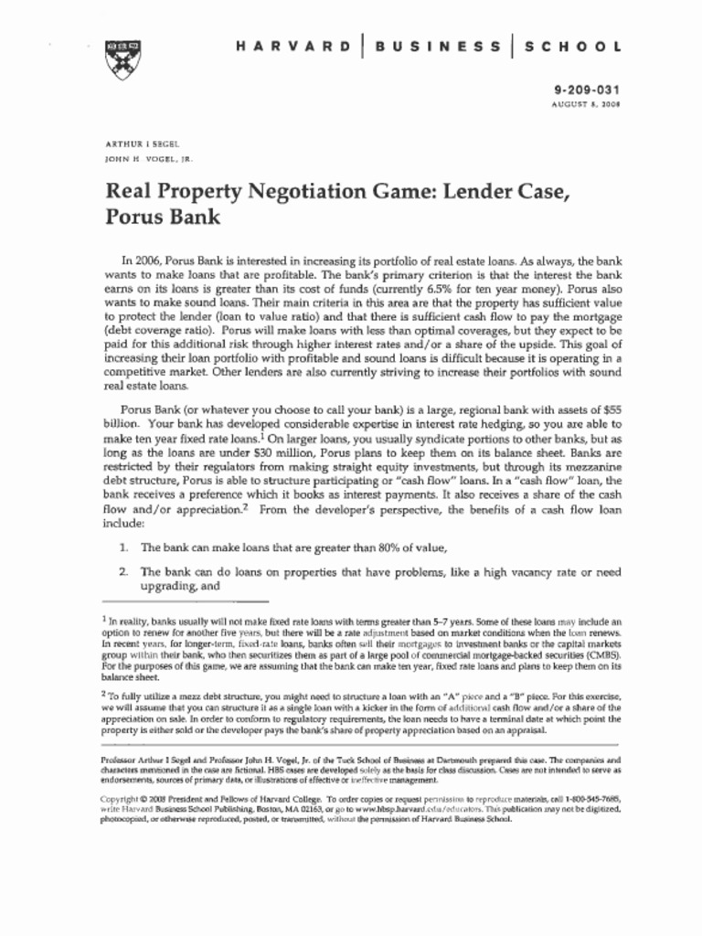 Capstone - Case Study - Lender Package | PDF