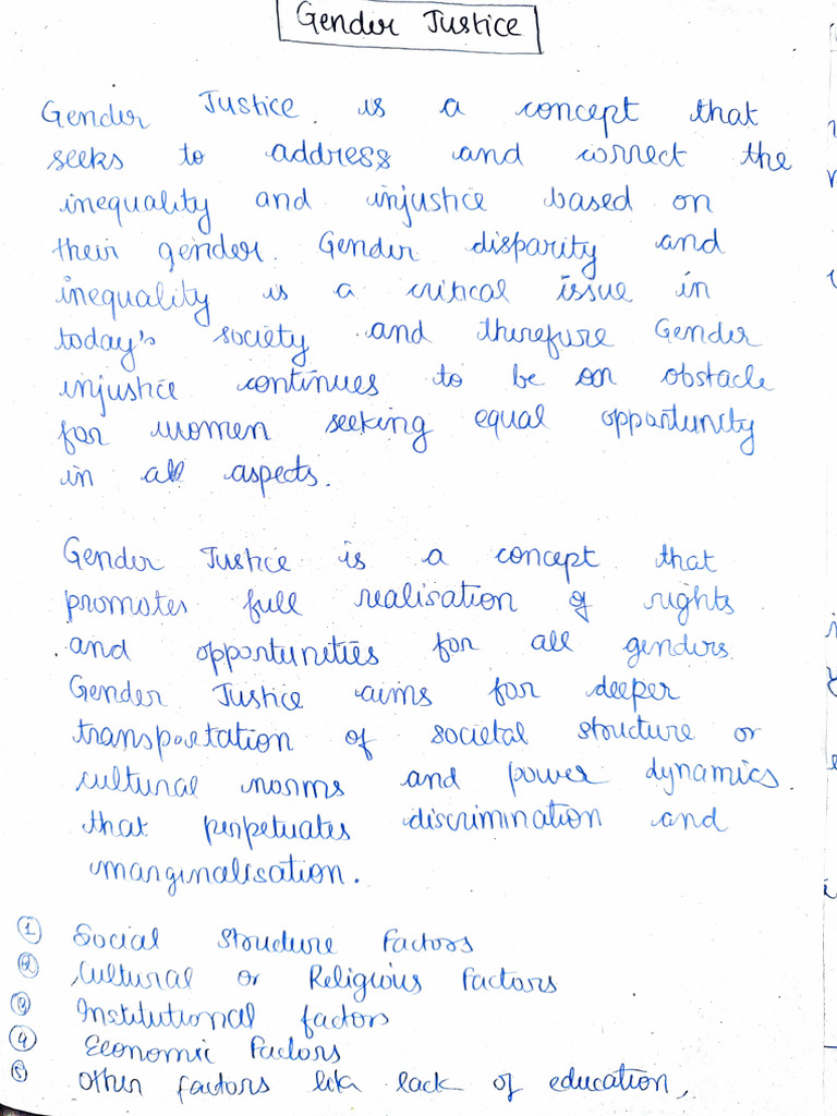 Gender Justice Unit I- Mohit | PDF