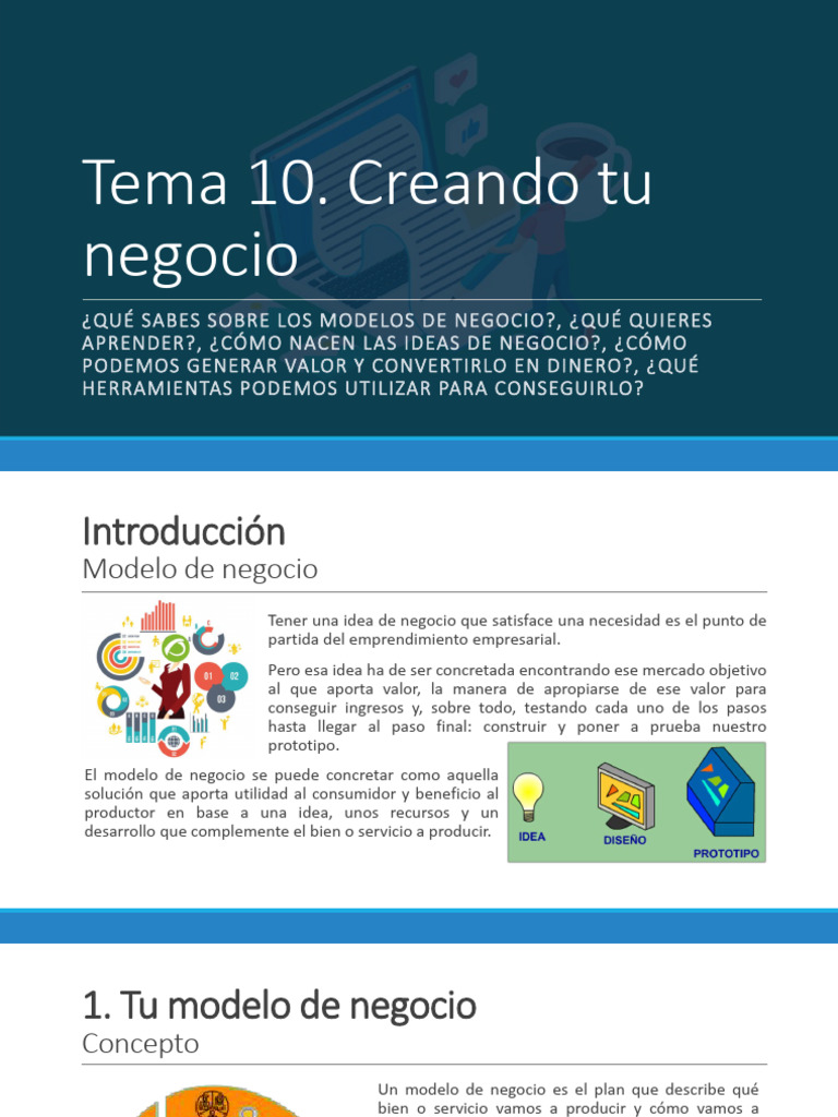 UD10. Creando Tu Negocioo | PDF | Modelo de negocio | El pensamiento de ...