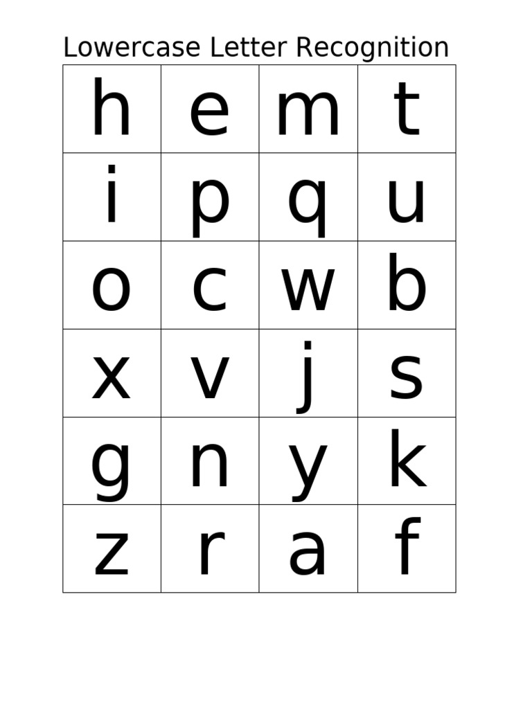 Lowercase Letter Asessment | PDF