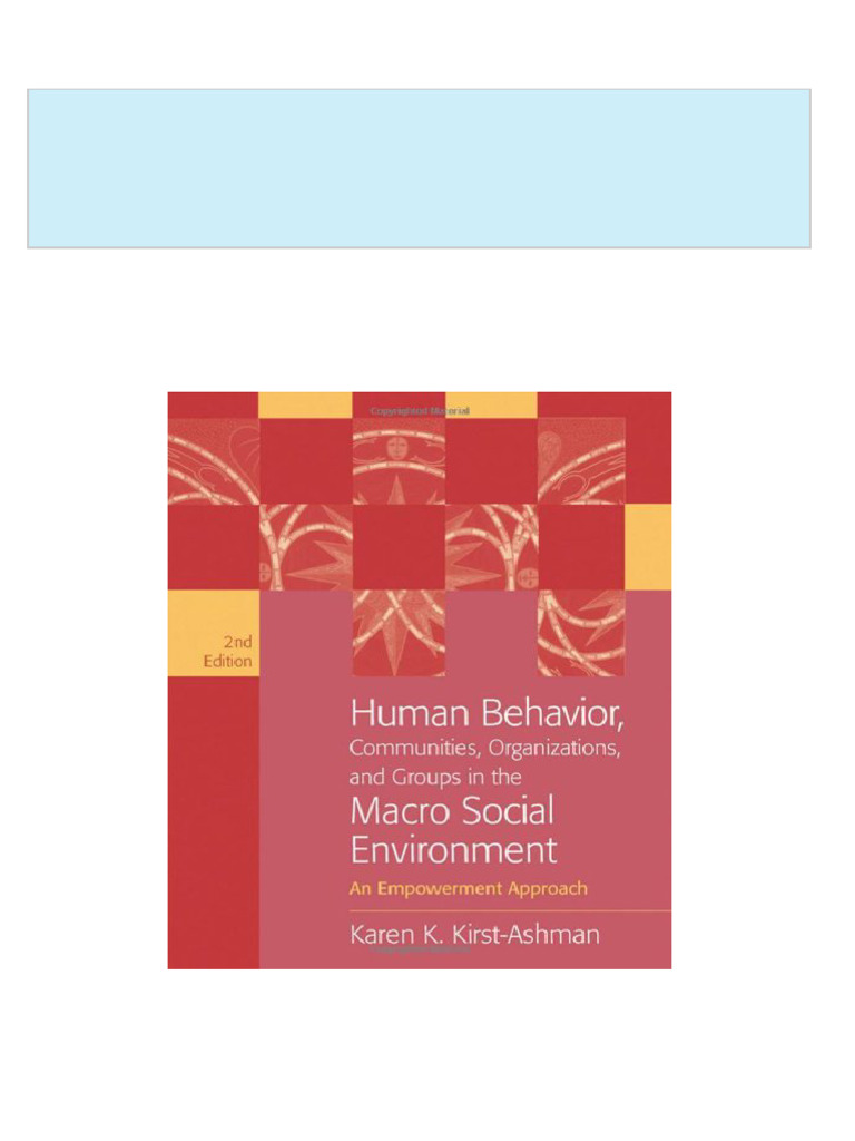 Human Behavior Communities Organizations and Groups in The Macro Social ...
