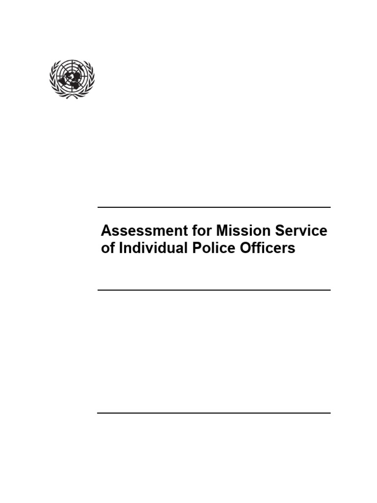 UN SOP for Police Officer Assessment | PDF | Peacekeeping | United Nations
