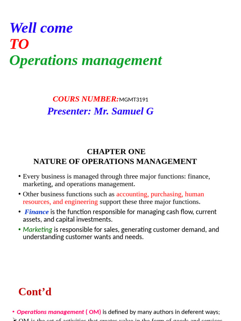 CH-1-1 | PDF | Operations Management | Inventory