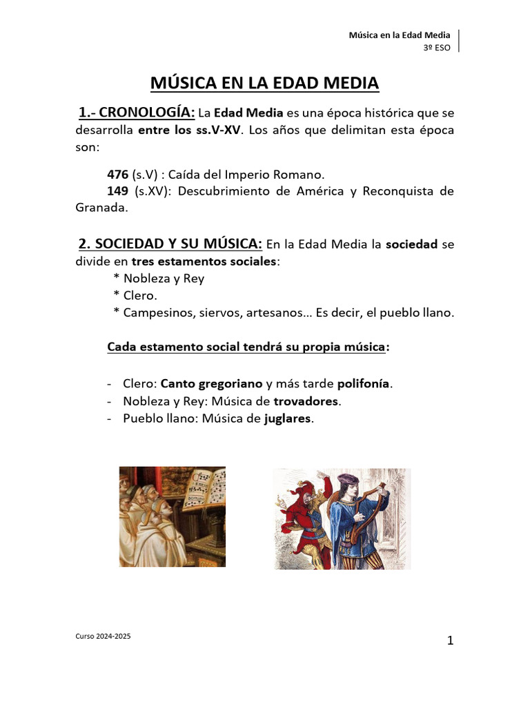 Música Medieval: Canto y Profanidad | PDF | Canto gregoriano ...