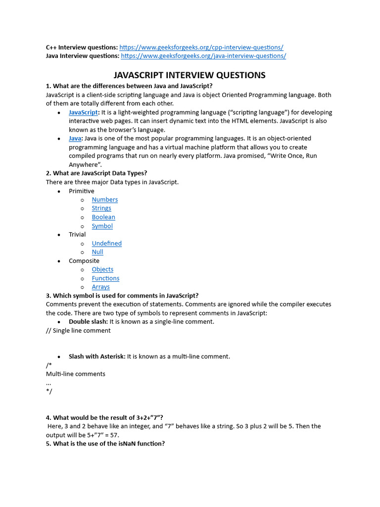 TCS Interview Preparation | PDF | Mongo Db | Java Script