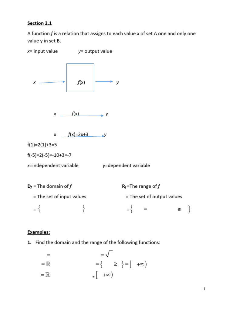 Section 2.1 Lecture | PDF | Function (Mathematics) | Mathematical Logic