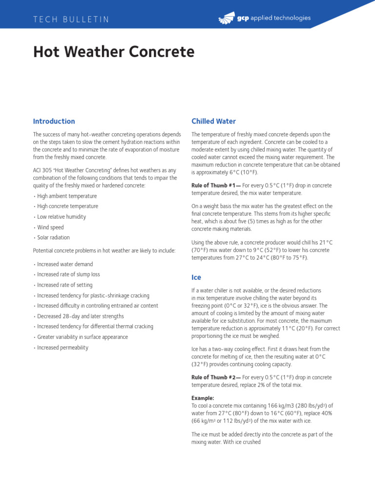 Technical Bulletin TB 0101 v2 | PDF | Concrete | Water