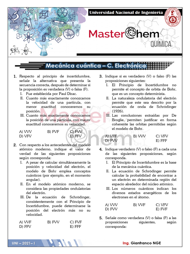 MC3 M. Cuántica y Configuración Electrónica | PDF | Orbital atómico | Configuración electronica