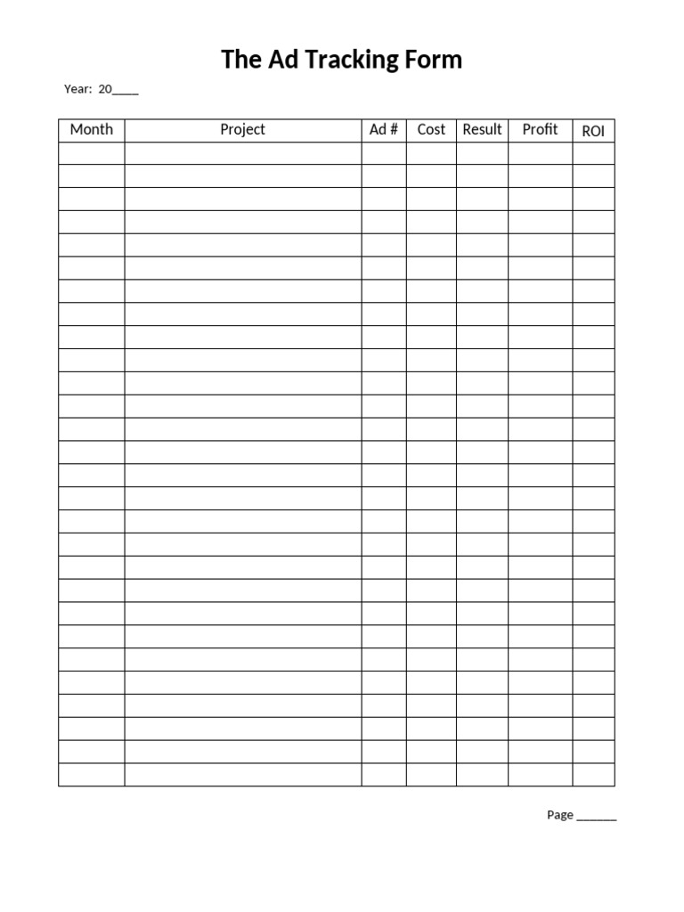 Ad Tracker Form | PDF