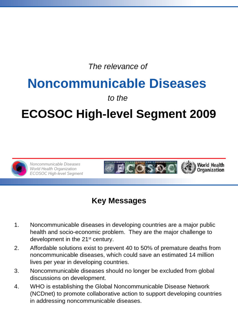 WHO and NCD 2009 1 | PDF | Non Communicable Disease | Official ...