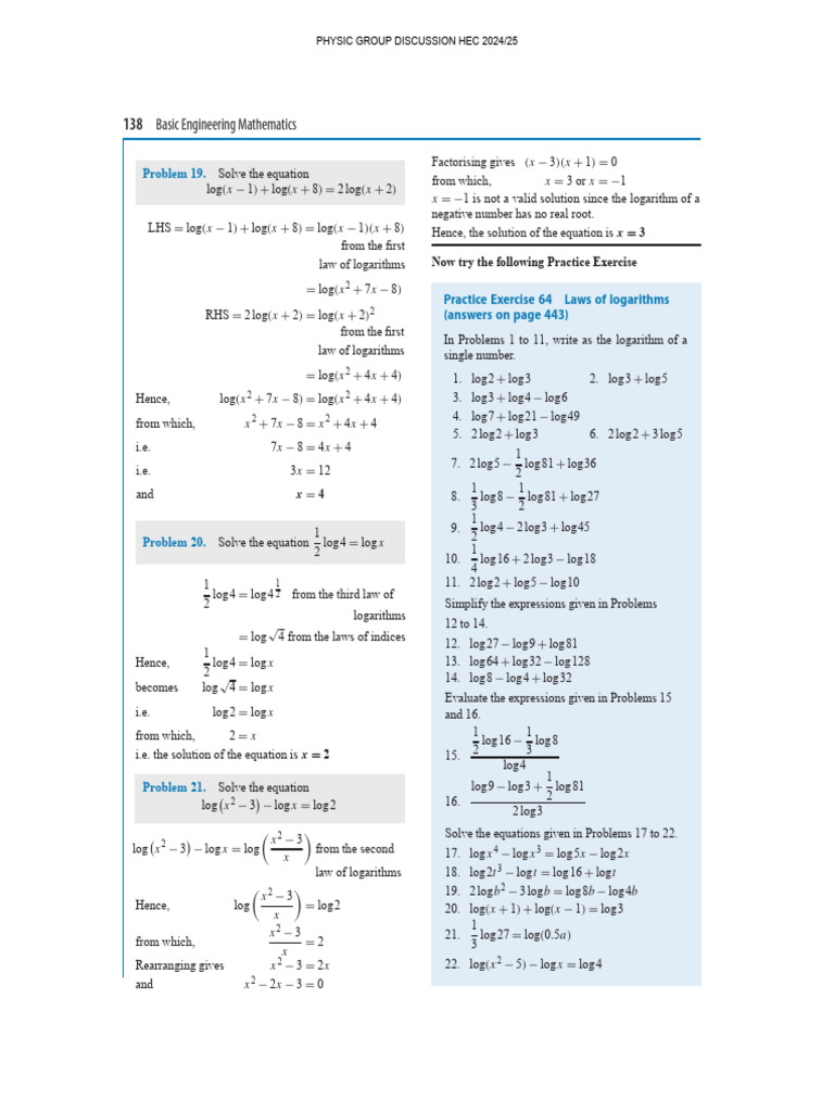 logs | PDF | Logarithm | Mathematical Objects