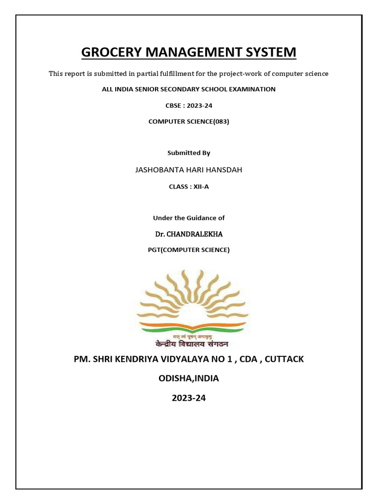 12th project cs | PDF | Input/Output | Inventory