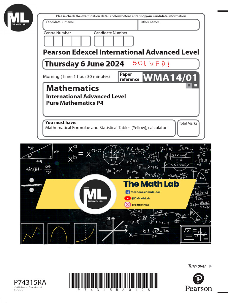 May24 P4 SOLVED | PDF | Area | Equations