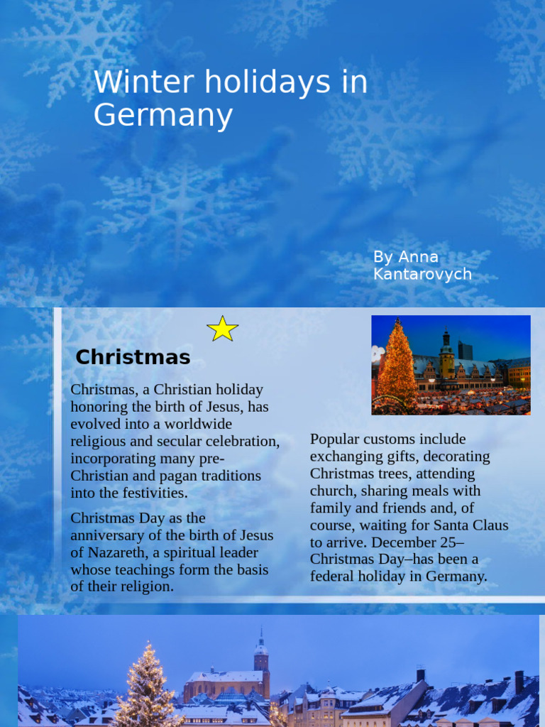 Winter Holidays in Germany | PDF | Christmas | Christmas And Holiday Season