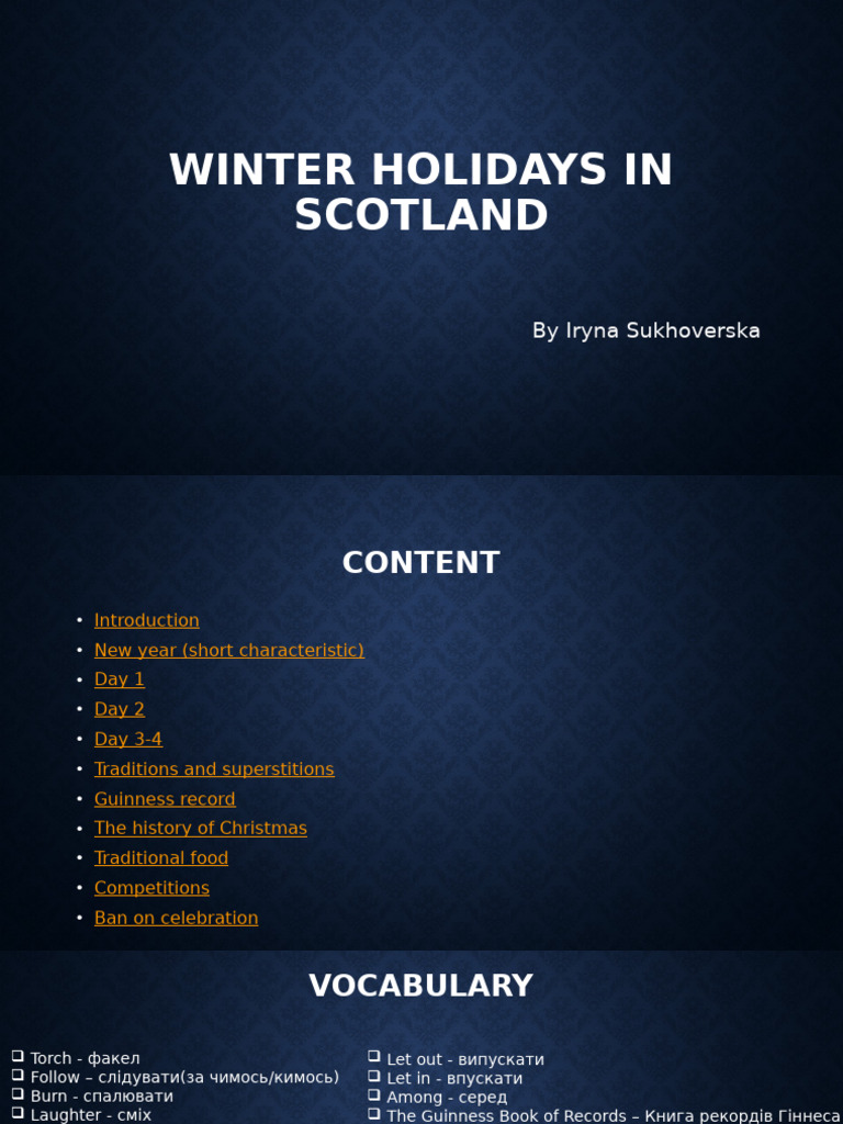 Winter Holidays in Scotland | PDF | Observances