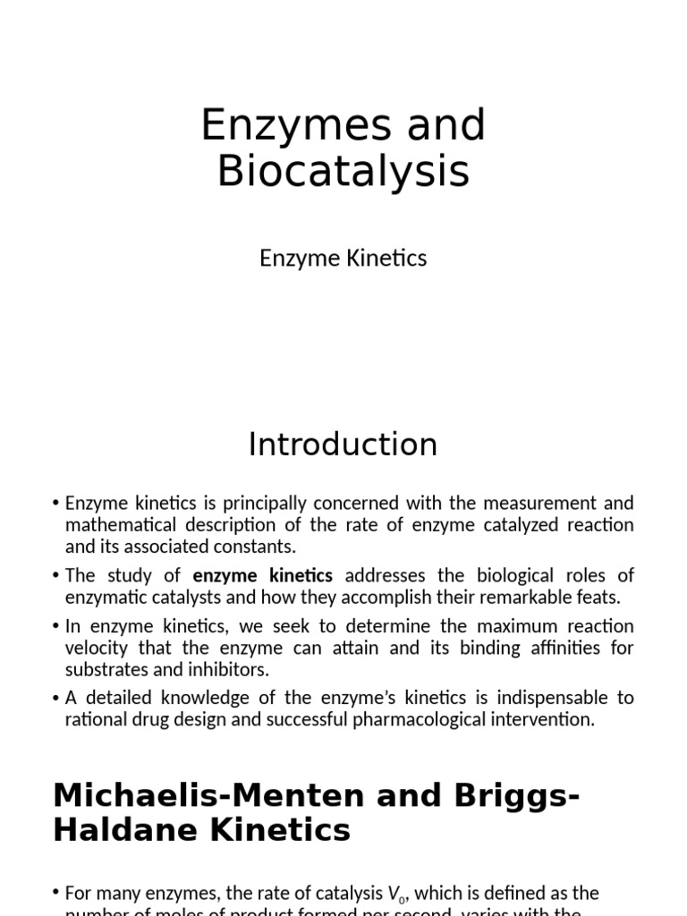 Enzymes and Biocatalysis | PDF | Enzyme Inhibitor | Enzyme Kinetics