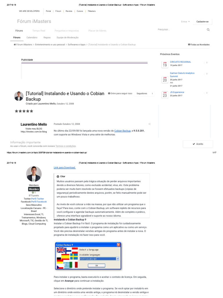 (Tutorial) Instalando e Usando o Cobian Backup - Softwares e Apps - Fórum Imasters | PDF | Cópia ...